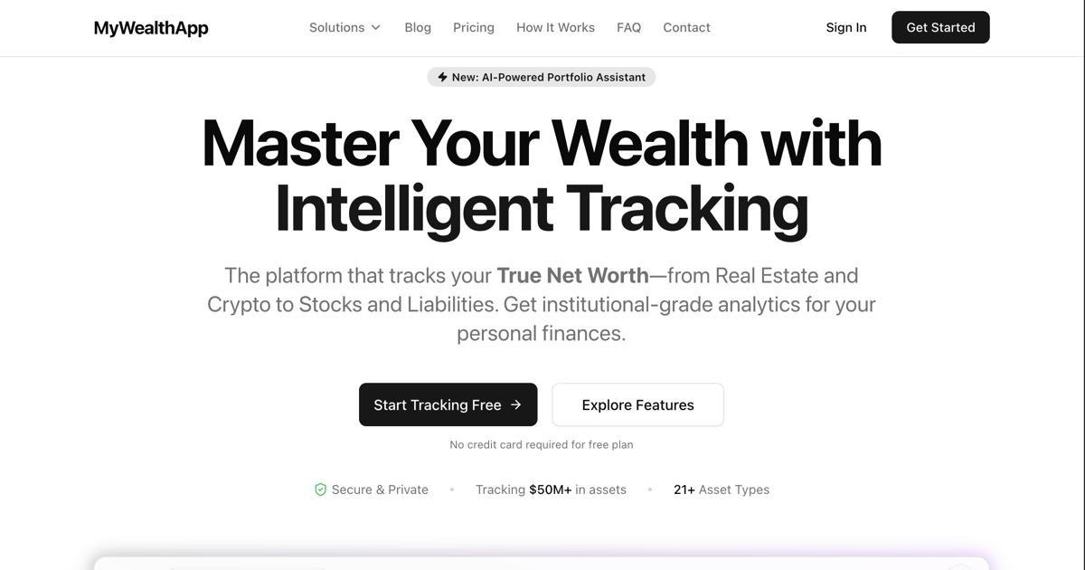 My Wealth App - Intelligent Net Worth Tracker & Analytics | MyWealthApp